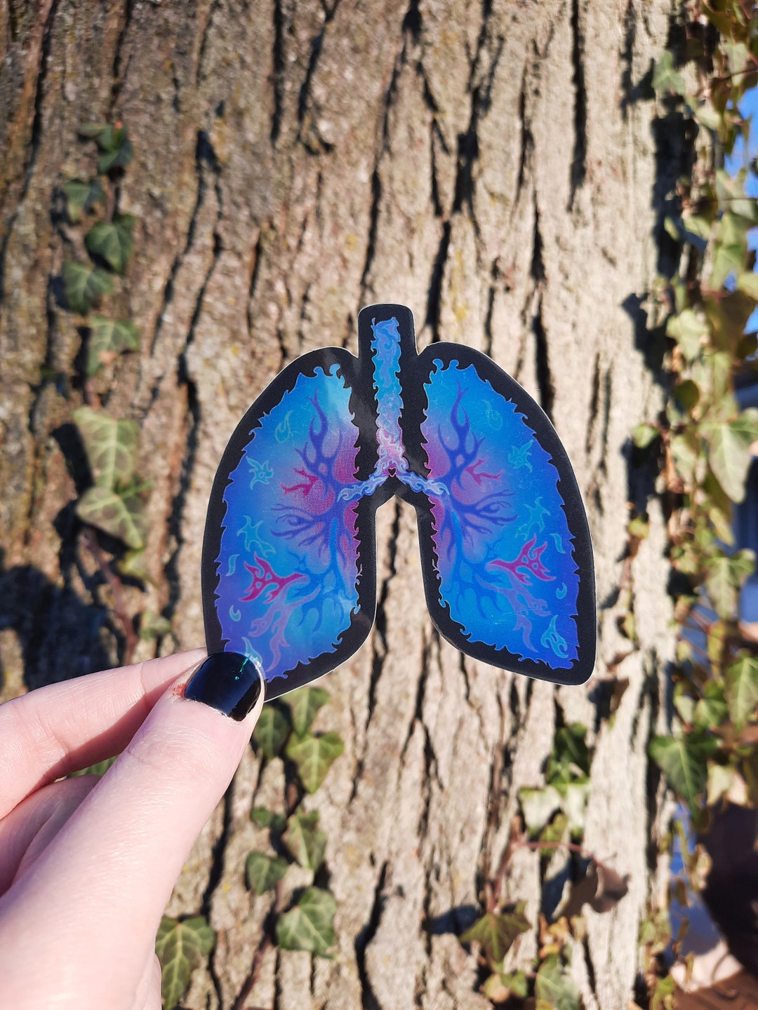 Holographic Lungs Sticker - Etsy