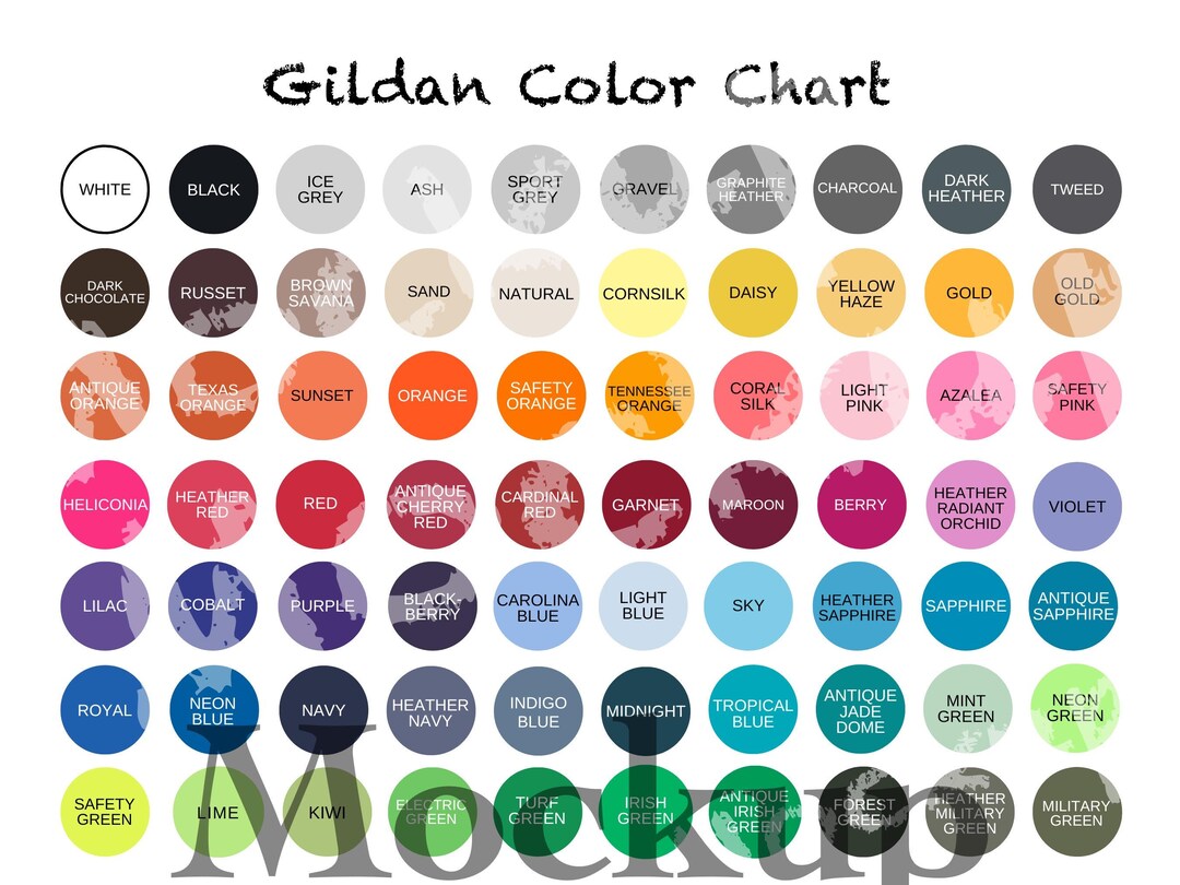 Gildan Color Chart - Etsy