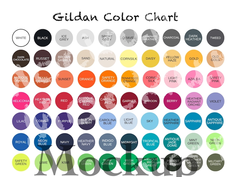 Gildan Color Chart - Etsy