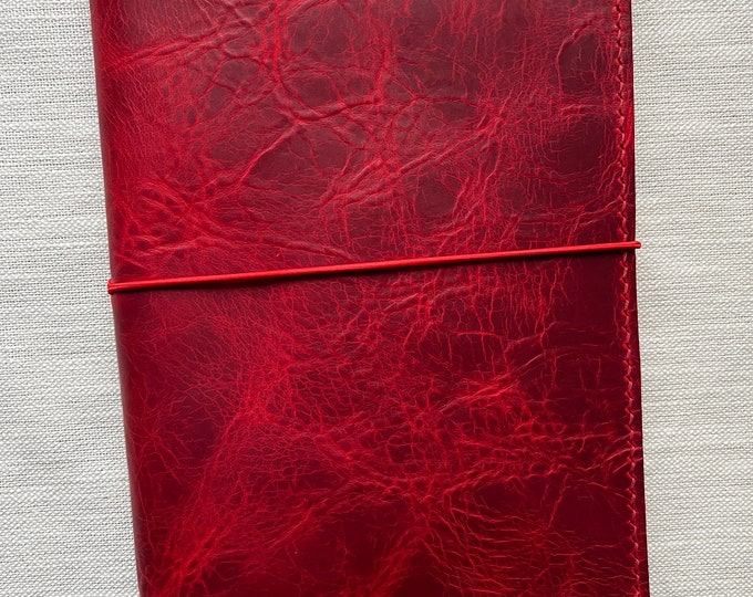 A5 Leather Folio, Pull up Red - Etsy