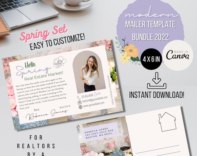 Spring Modern Real Estate Mailer Vol 2, Realtor Introduction Postcard ...