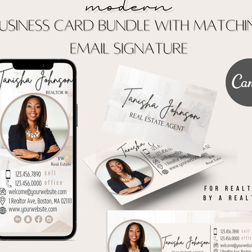 Modern Realtor Real Estate Broker Email Signature Template - Etsy