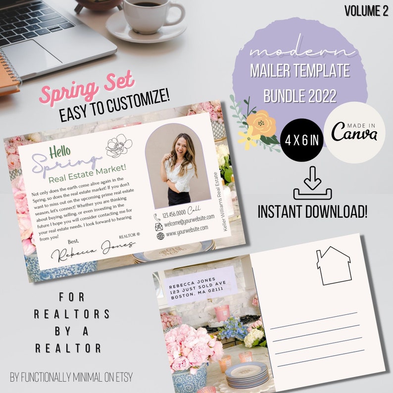 Spring Modern Real Estate Mailer Vol 2 Realtor Introduction - Etsy Canada