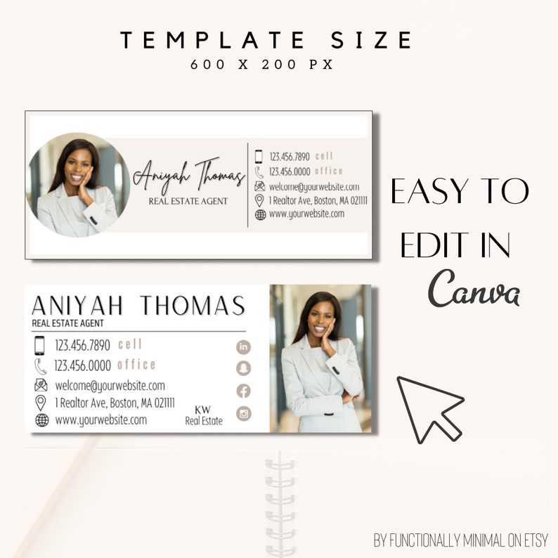 Modern Realtor Real Estate Broker Email Signature Template - Etsy