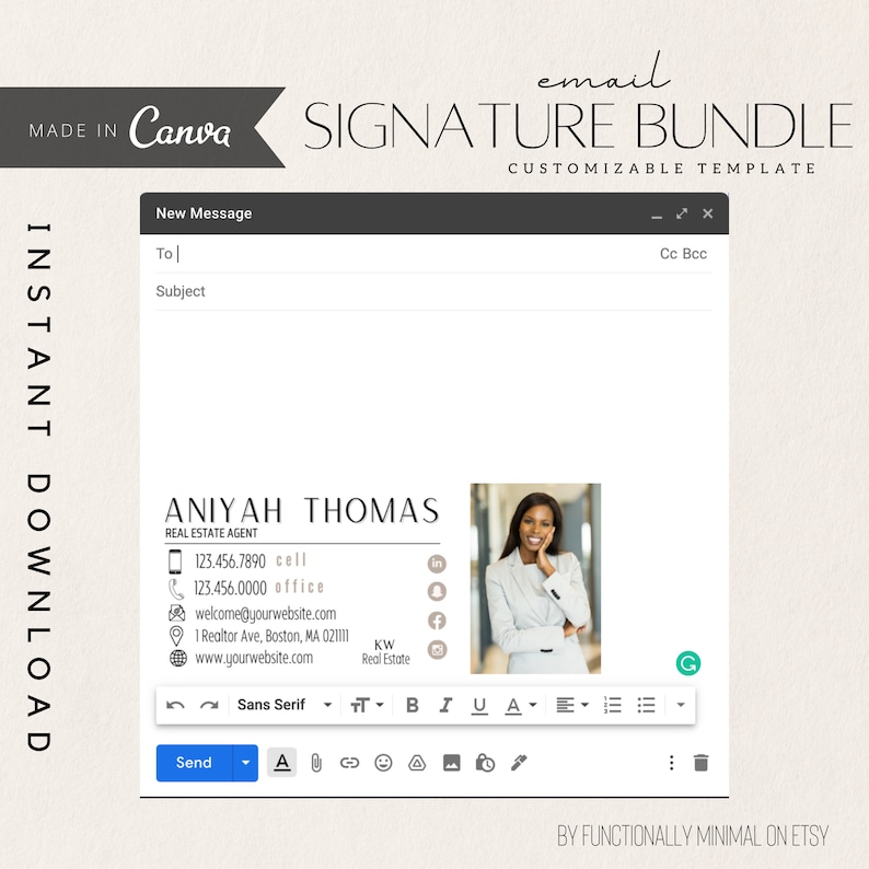 Modern Realtor Real Estate Broker Email Signature Template - Etsy