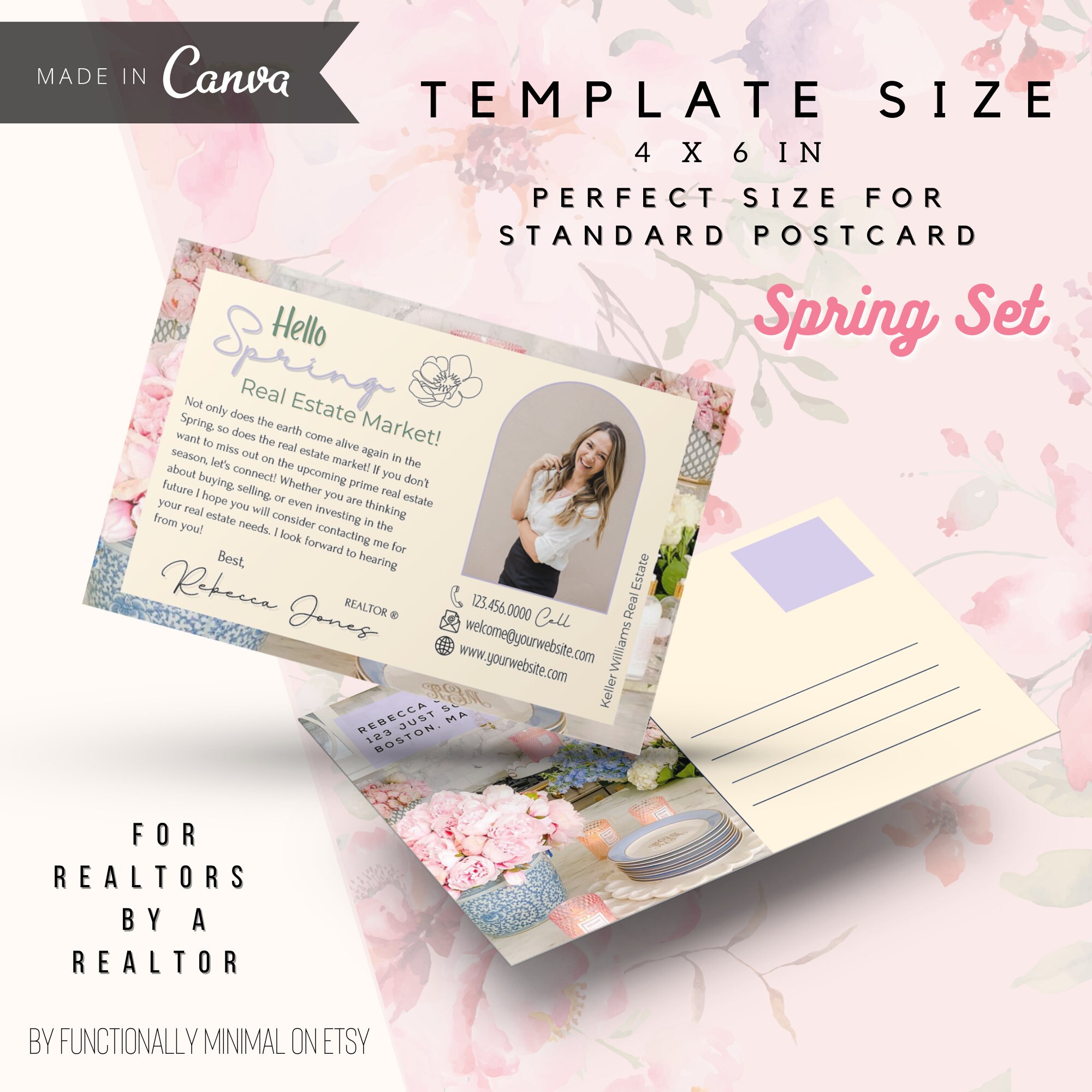 Spring Modern Real Estate Postcards Real Estate Templates - Etsy