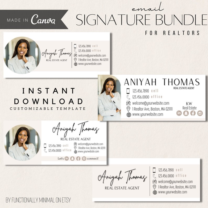 Modern Realtor Real Estate Broker Email Signature Template - Etsy