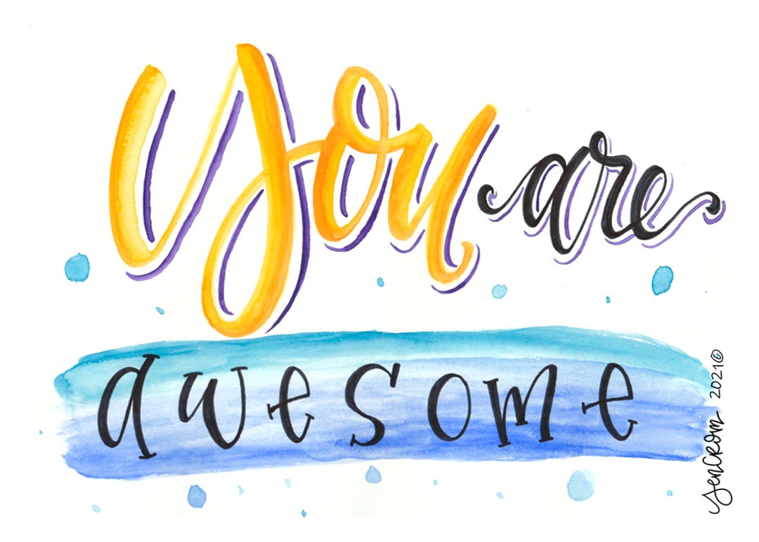 You Are Awesome Card Printable Download 5x7 - Etsy