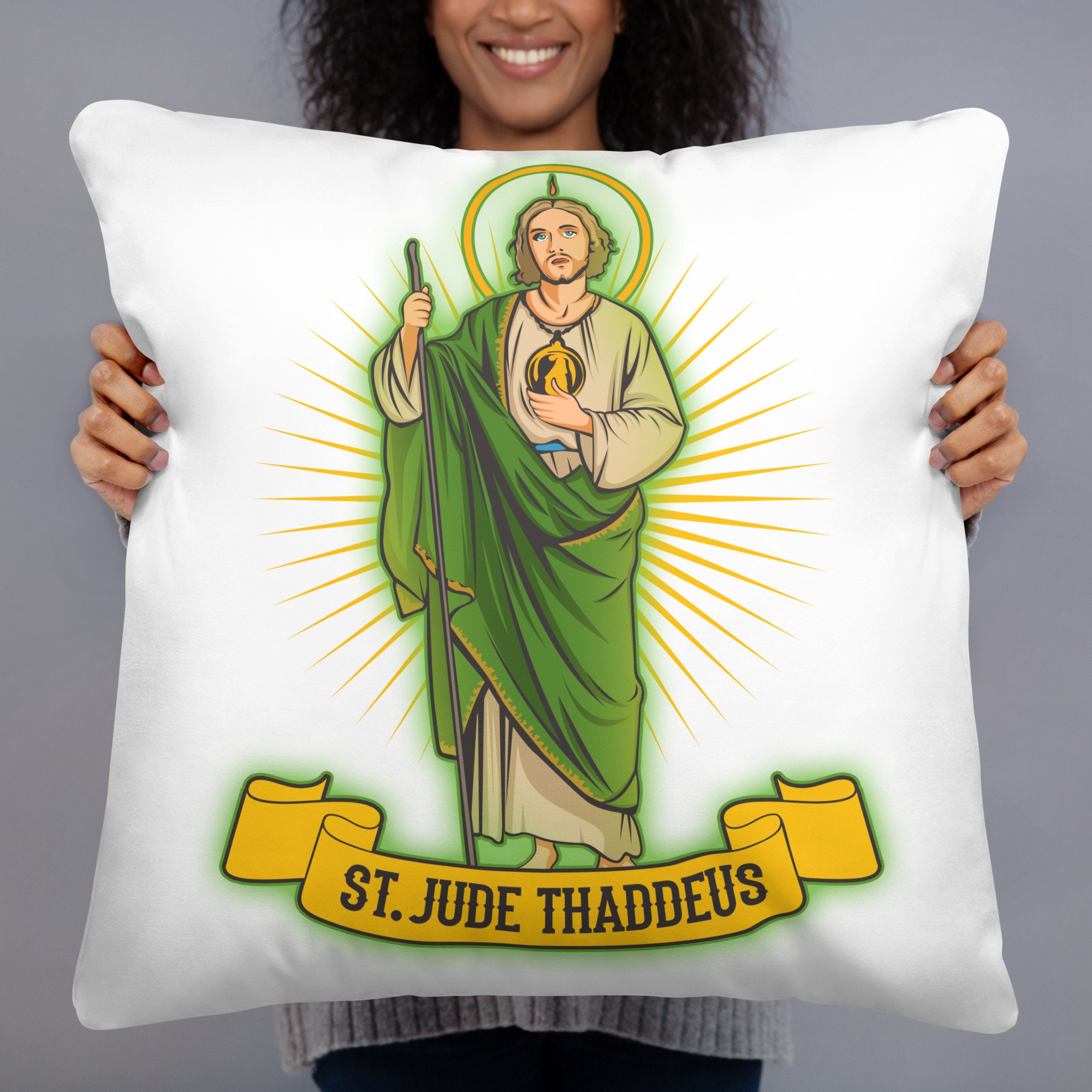 San Judas Tadeo Saint Jude Thaddeus on a Pillow - Etsy