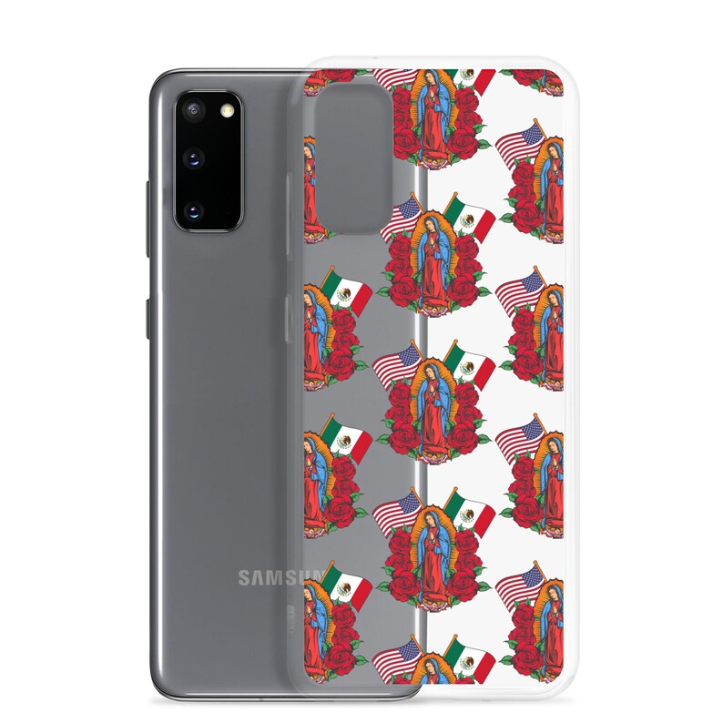 La Virgen De Guadalupe With Mexican Flag and the US Flag, Pattern ...
