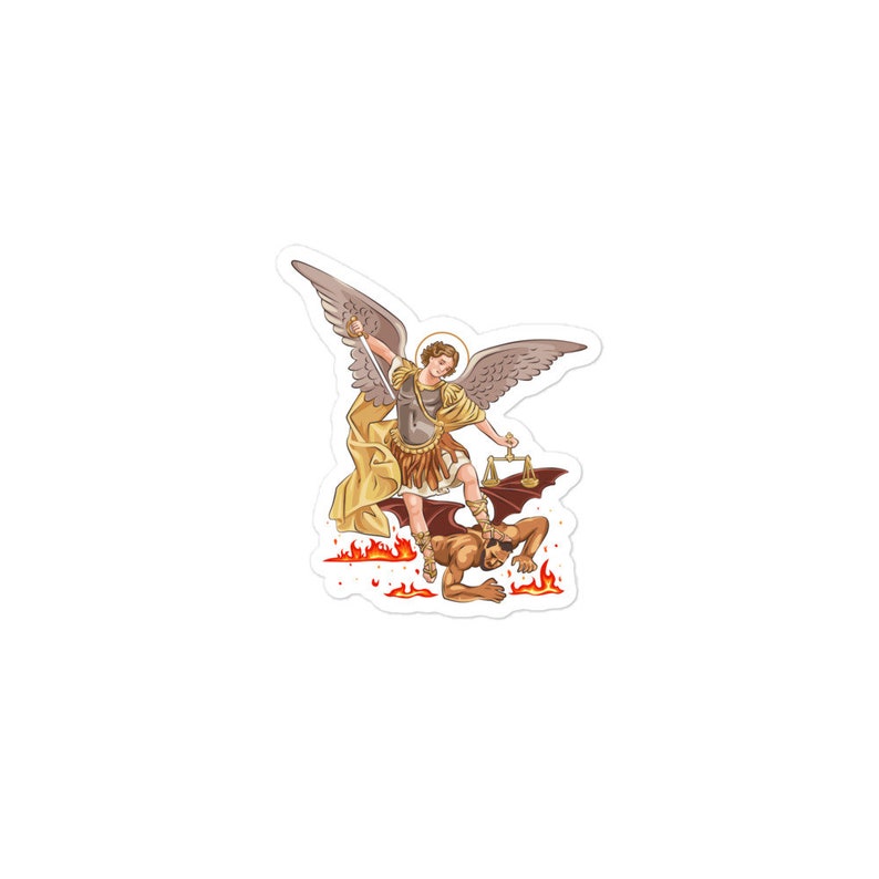 Saint Michael the Archangel Defeats the Evil, Bubble-free Stickers - Etsy