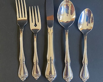 ARBOR ROSE 1881 Rogers Stainless by Oneida Vintage Flatware 4 Teaspoons ...