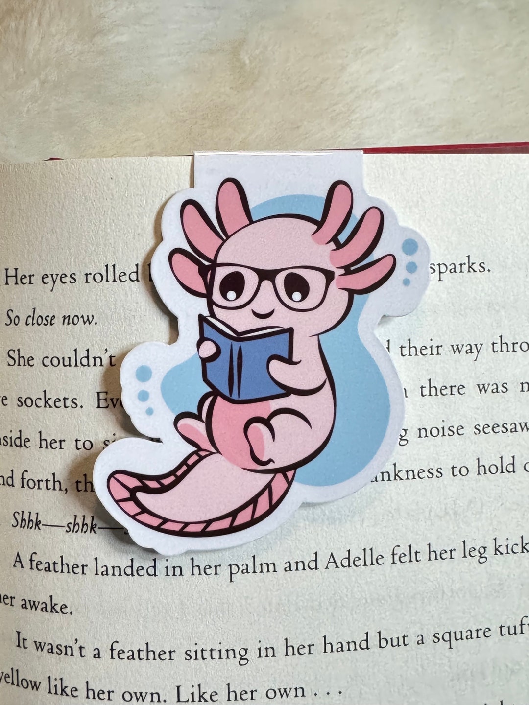 Axolotl Magnetic Bookmark Salamander Bookmark Reader Gift Book Lovers ...
