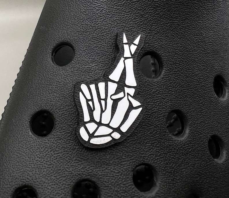 Skeleton Fingers Crossed Clog Charm Bones Jibbitz Hand Croc - Etsy