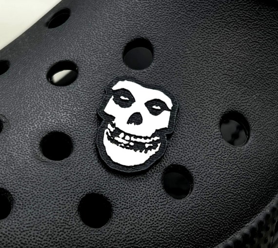 Fiend Skull Clog Charm Crocs Skeleton Head White With Black | Etsy