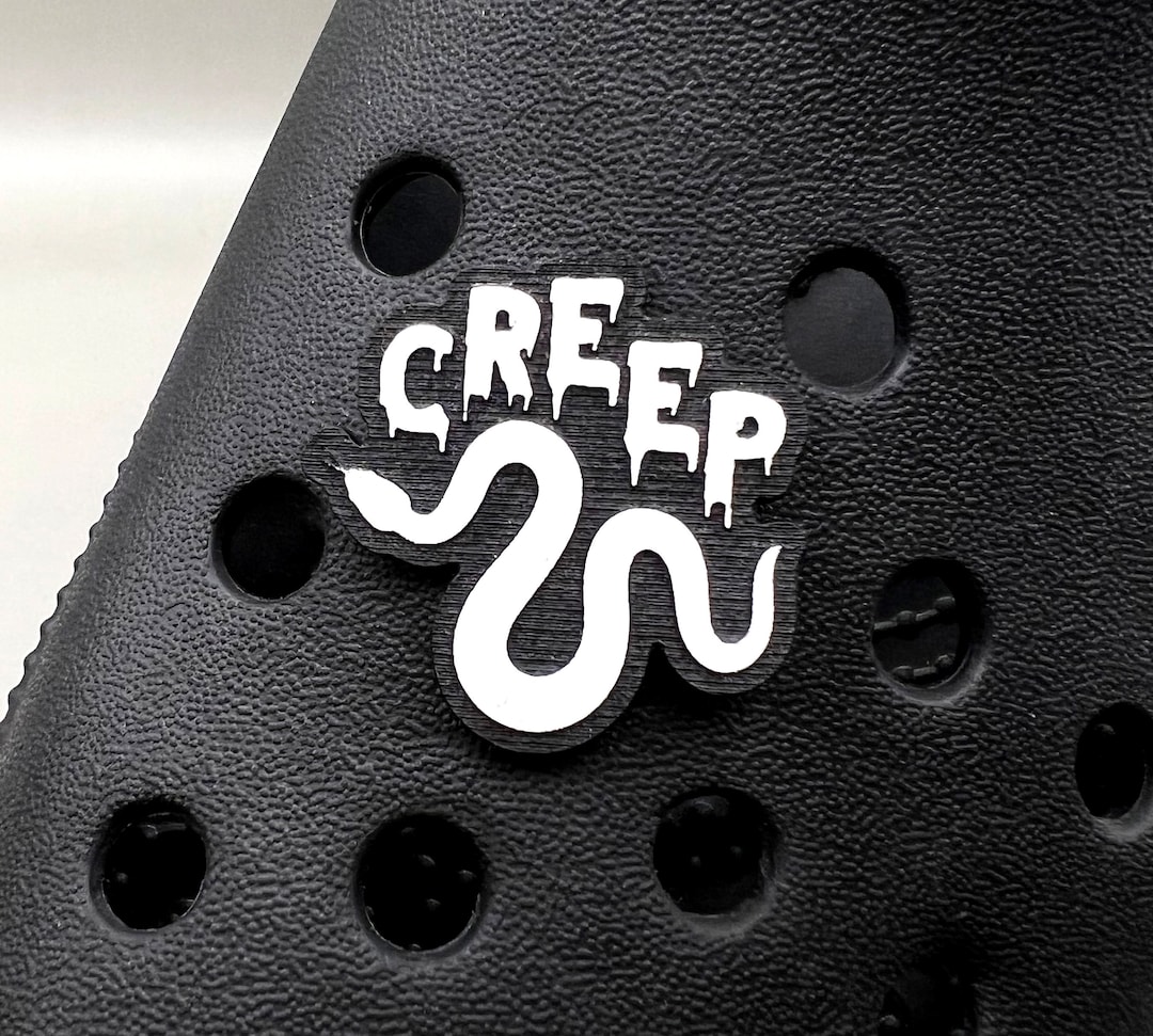 Creep Snake Clog Charm Croc Jibbitz White With Black Background - Etsy