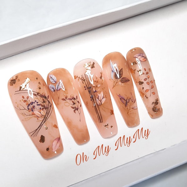 Fall Press on Nails - Etsy