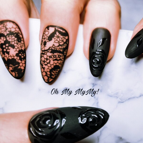 Custom Fake Nails - Etsy