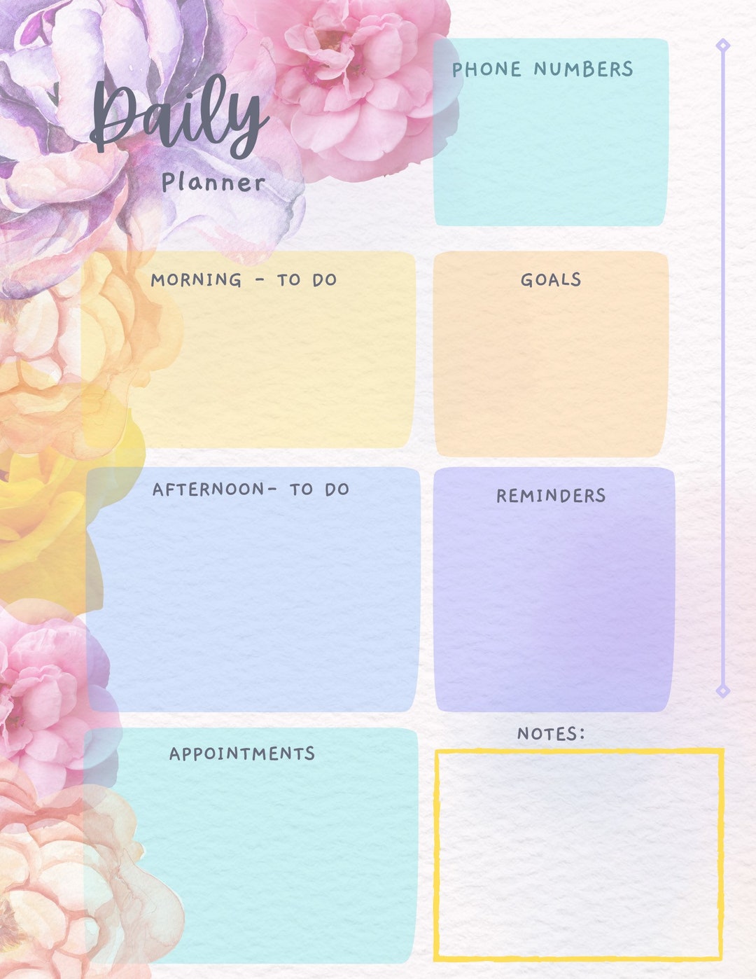 FLORAL Daily Planner PNG Image - Etsy