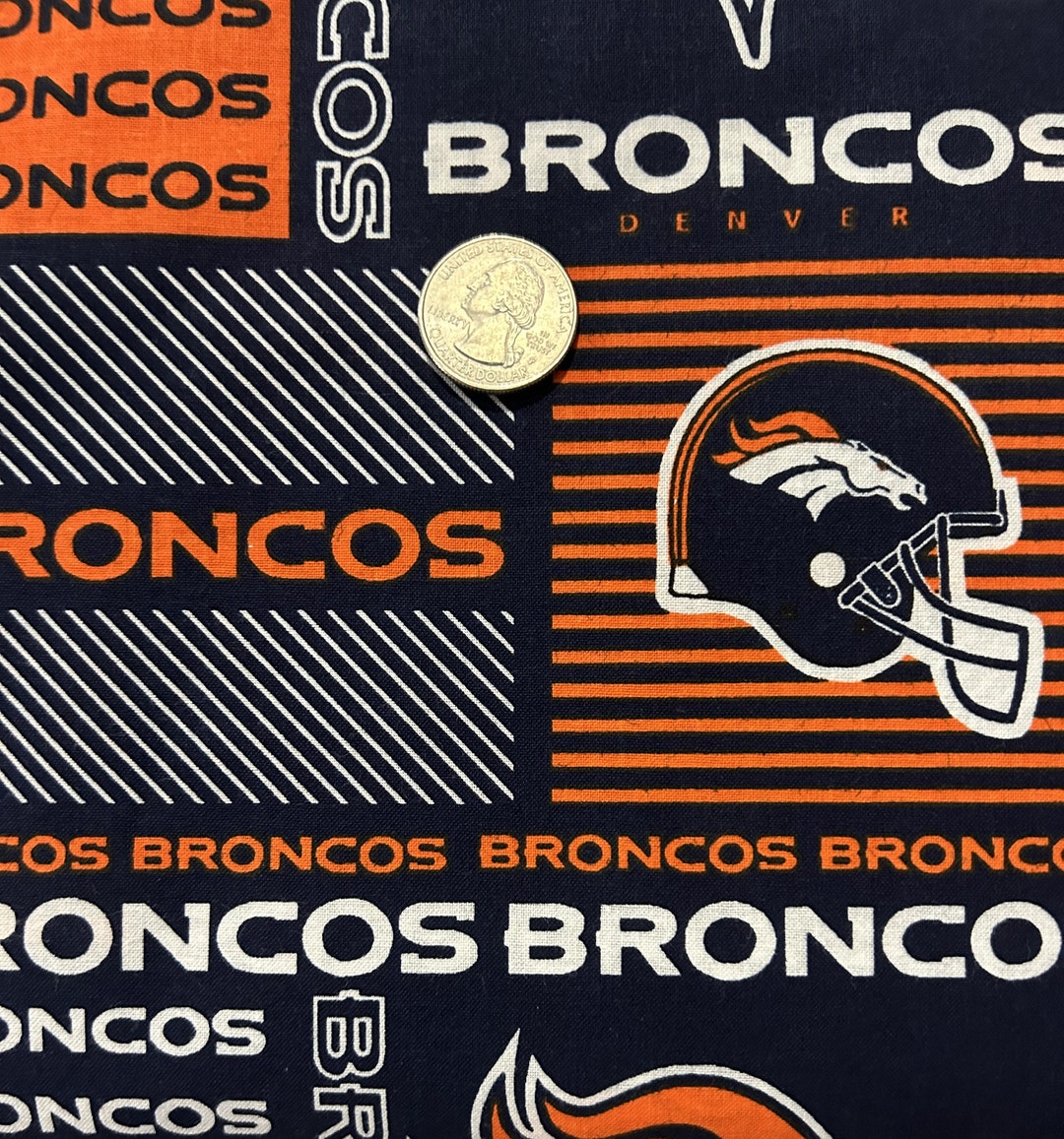 Denver Broncos NFL 100% Cotton Fabric Free Shipping - Etsy