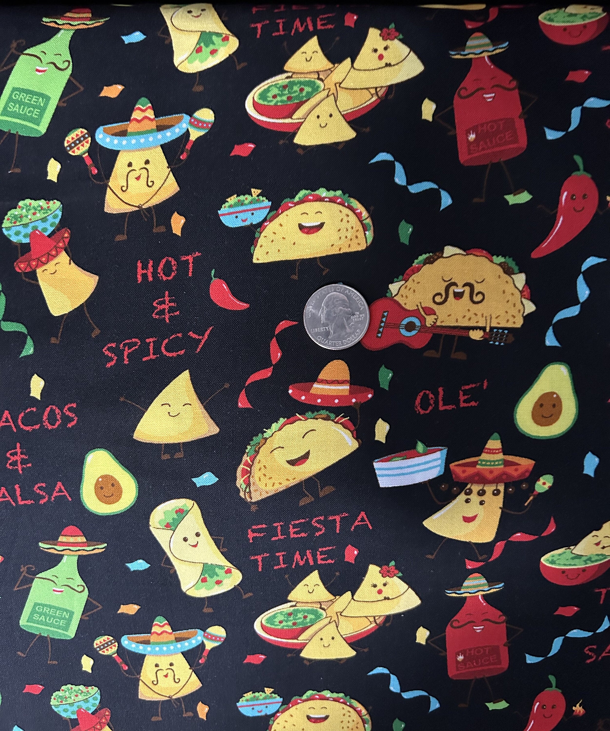 Taco Night Themed 100% Cotton Fabric by Freckle and Lollie - Etsy