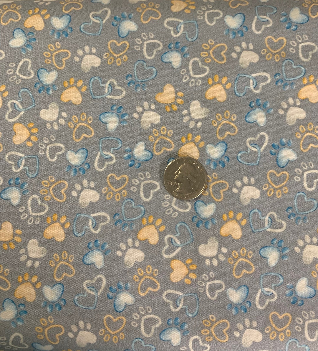 Dog Paw Prints All Over Kanvas Studio Pawfect Paws Gray 100% - Etsy
