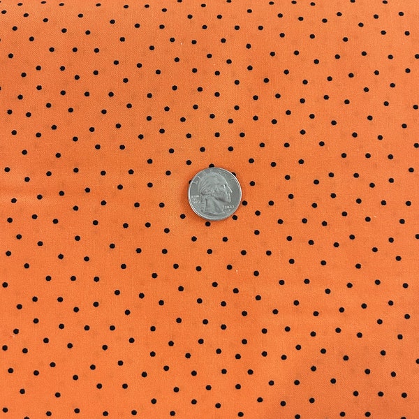 Orange With Black Dots Fabric - Etsy