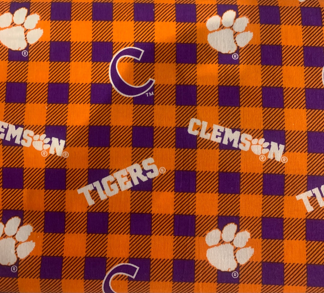 Clemson University Buffalo Plaid 100% Cotton Fabric Free Shipping - Etsy