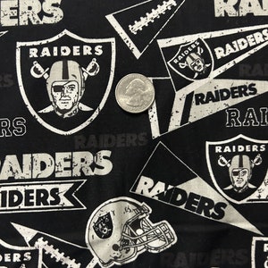 Las Vegas Raiders NFL 100% Cotton Fabric Free Shipping - Etsy
