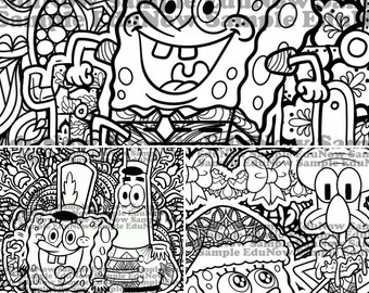 Spongebob Coloring | Etsy