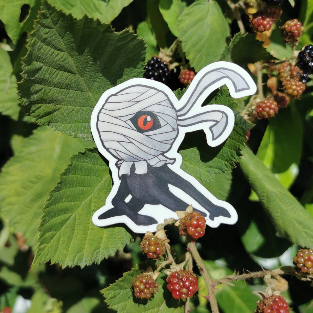 Red Eyed Mummy Shadow 3 Inch Vinyl Sticker | for Laptop, Water Bottle ...