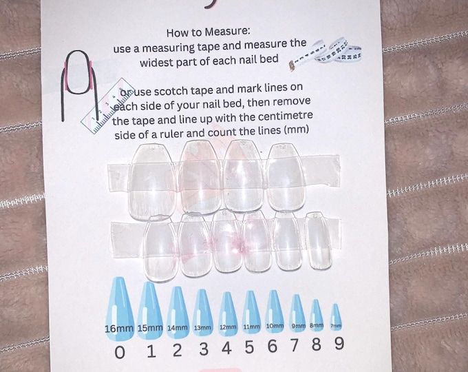 Sizing Kit for Measuring Press on Nails Sizes. This Allows You to Find ...