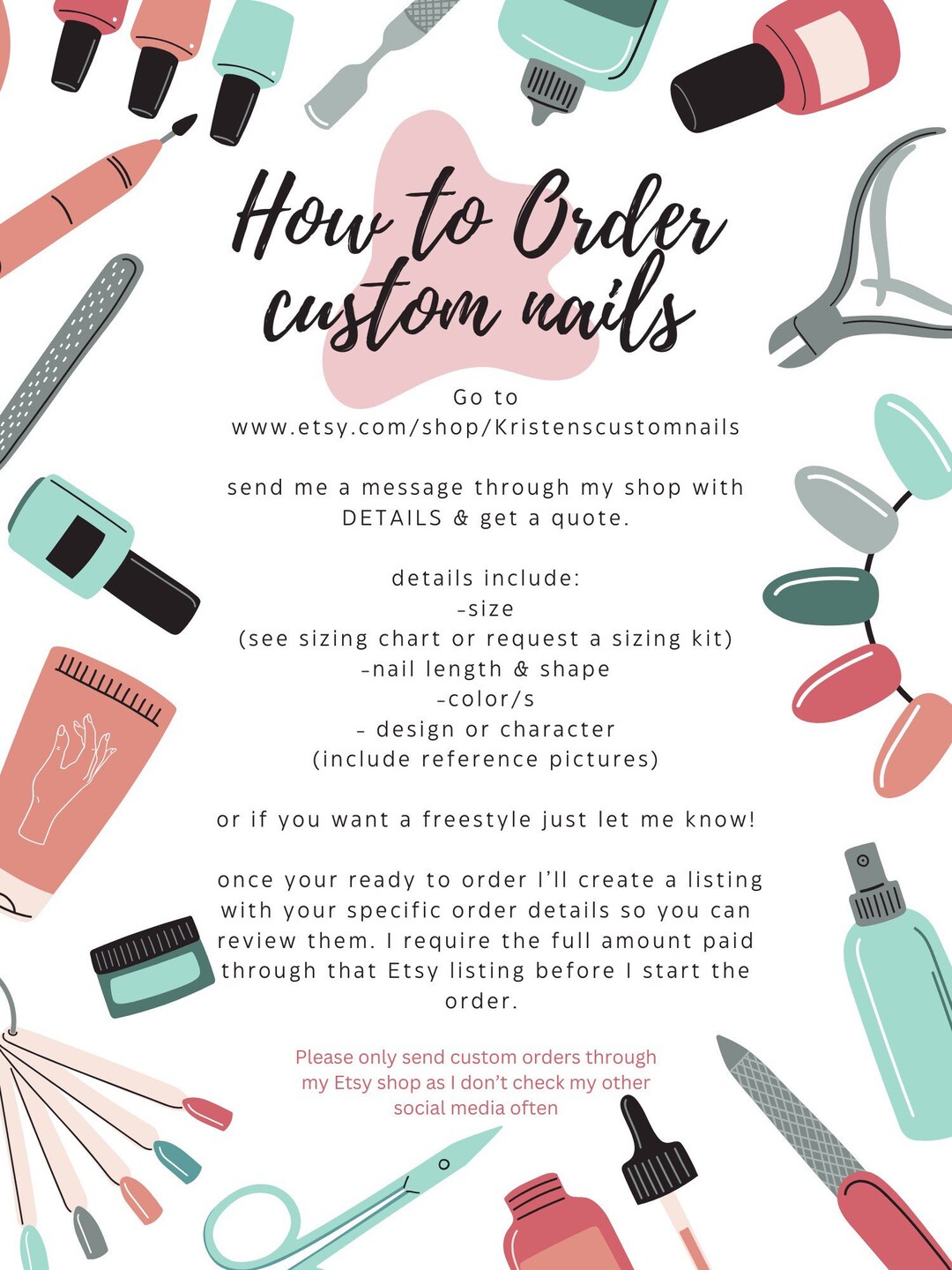 Custom Nail Set - Design Your Own Nails - Etsy