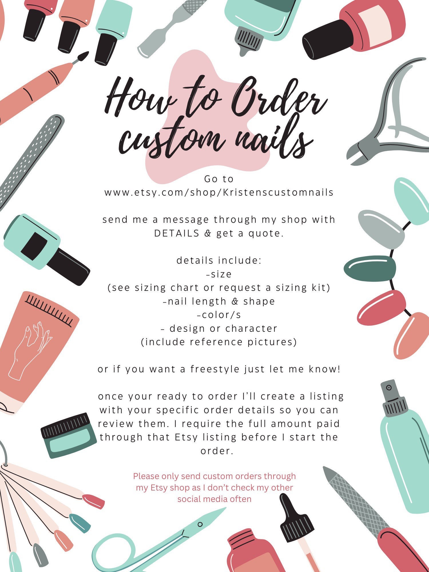 Custom Nail Set - Design Your Own Nails - Etsy