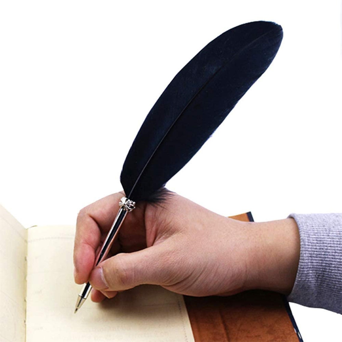 Black Ink Feather Quill Ballpoint Pen - Etsy