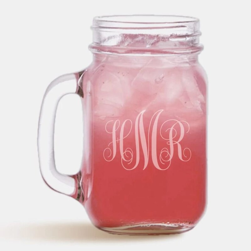 Monogram Mason Jar - Etsy
