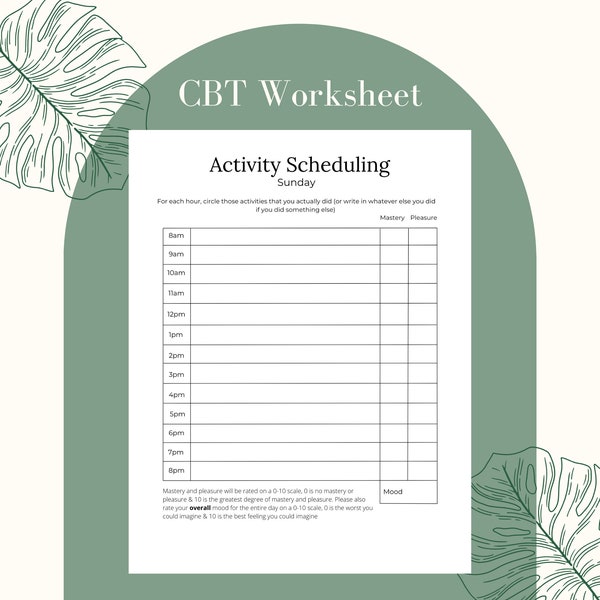 Cbt Activity Schedule Etsy cbt-activity-schedule-etsy
