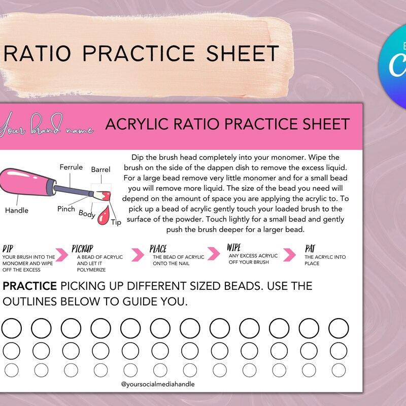 Acrylic Practice Sheet - Etsy
