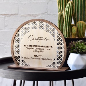 Custom Round Wood Bar Menu Sign // Wedding Bar Sign // Special Event ...