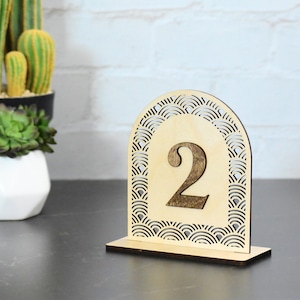Arch Table Number Signs With Wave Pattern for Weddings and Special ...