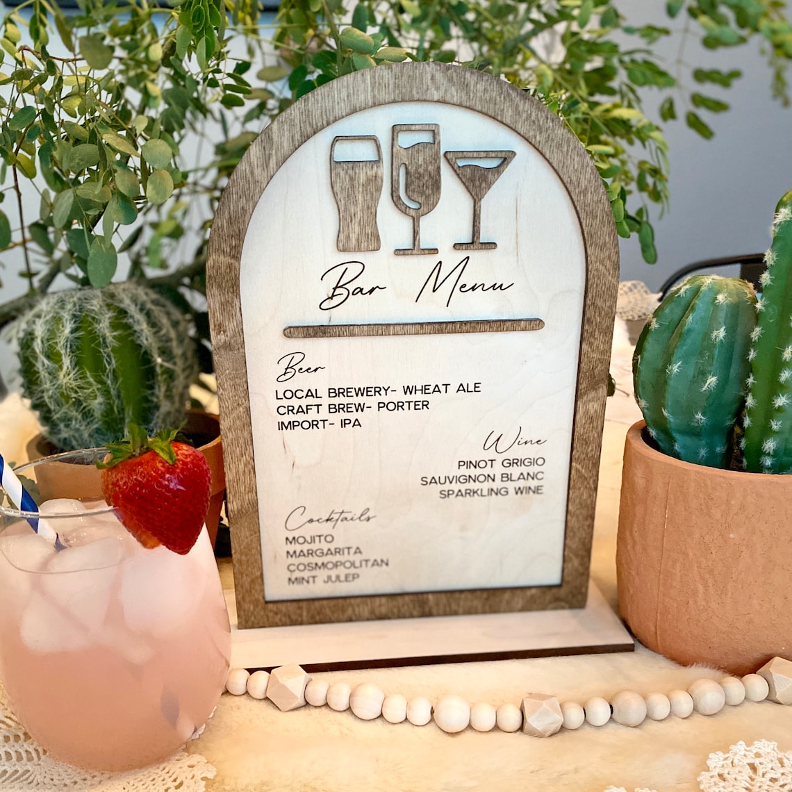 Custom Wood Bar Menu Sign // Wedding Bar Sign // Special Event | Etsy