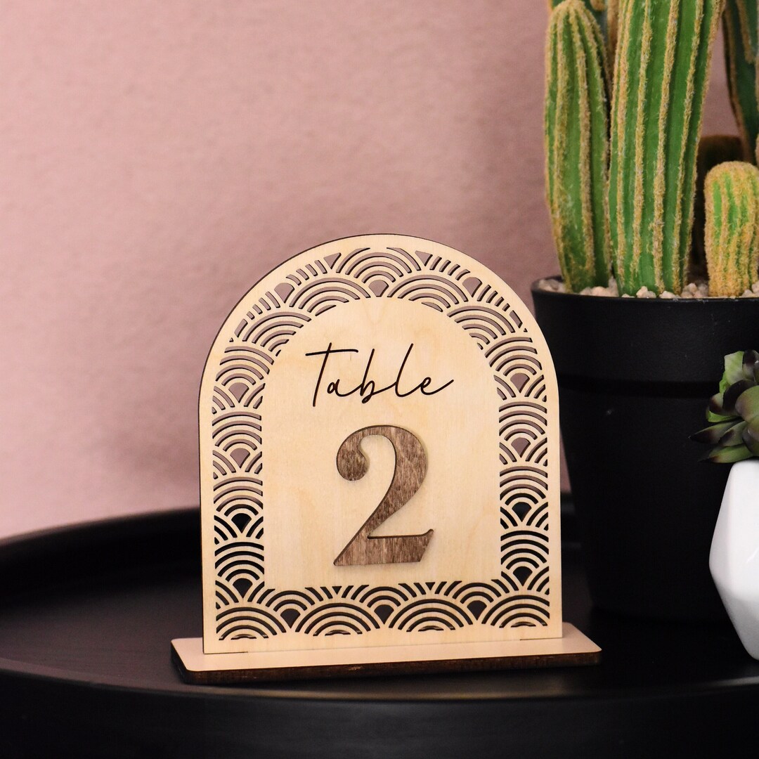 Arch Wedding Table Numbers | Arch Table Number Signs | Japanese Wave ...