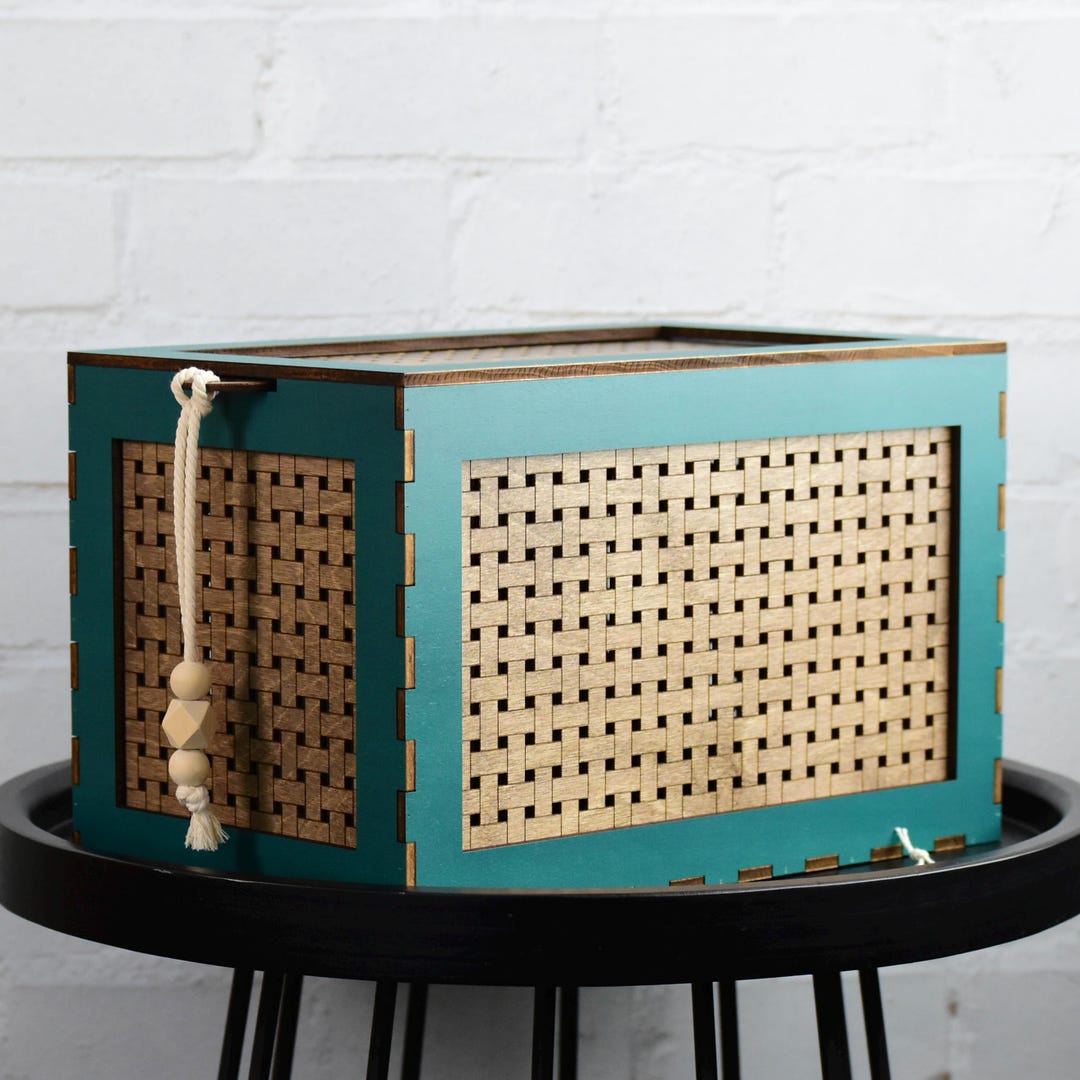 Wooden Wedding Card Box | Basketweave Pattern | Lockable Graduation ...