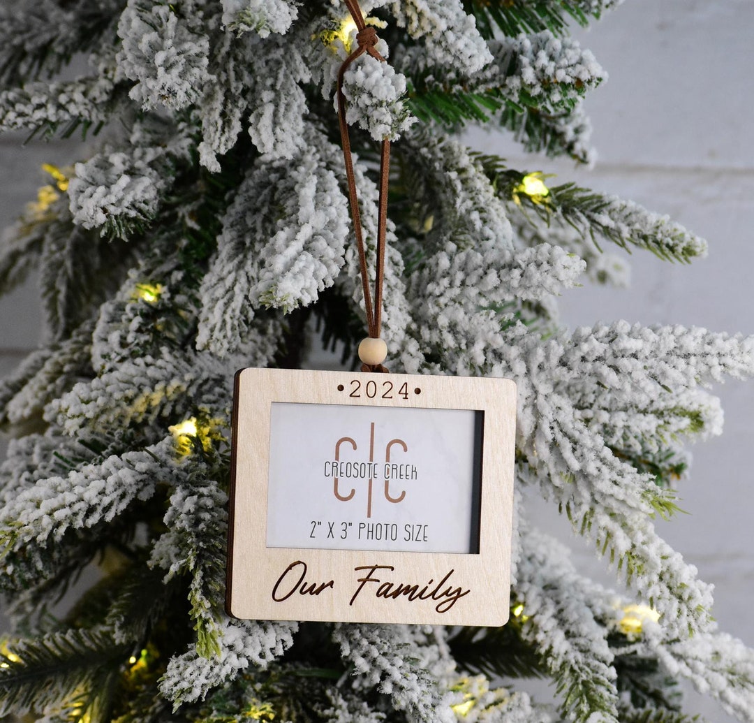 Engraved Wood Family Photo Ornament 2025: 2x3" Baltic Birch Frame - Etsy