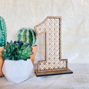 Rattan Cane Pattern Wooden Numbers // Terracotta Wedding // - Etsy