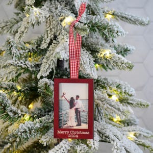 Merry Christmas 2024 Photo Frame Ornament | 2x3" Wood Picture Frame ...