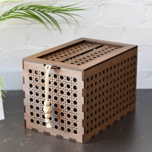 Boho Rattan Card Box With Lock for Weddings and Graduation // Locking ...