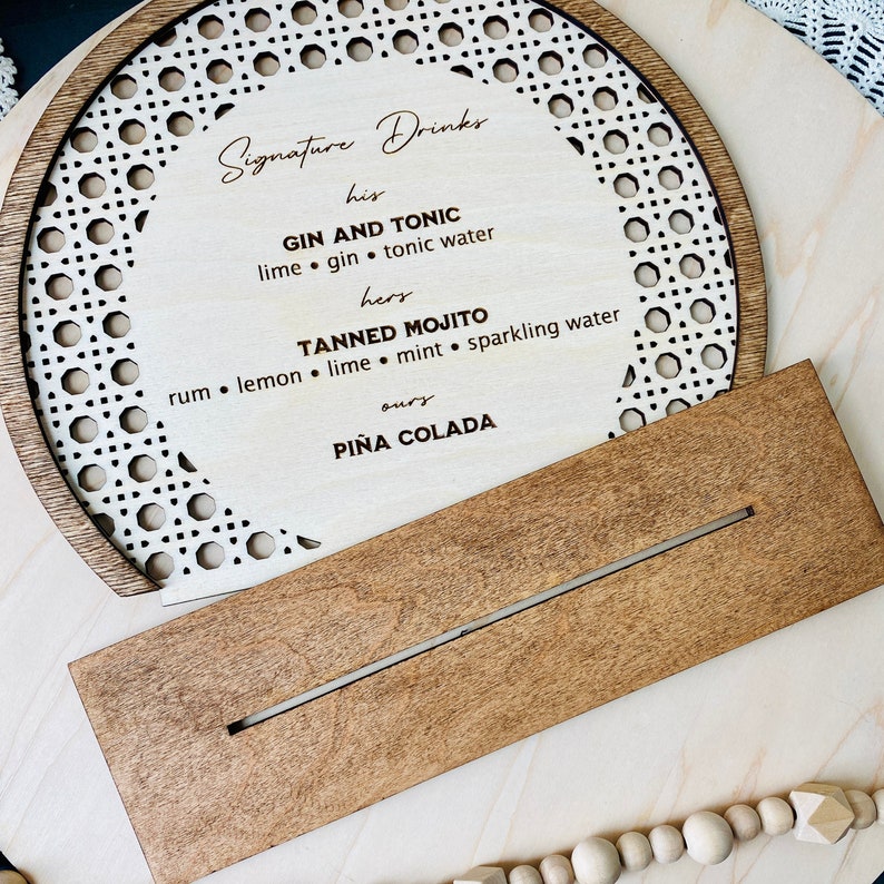 Custom Round Wood Bar Menu Sign // Wedding Bar Sign // Special - Etsy