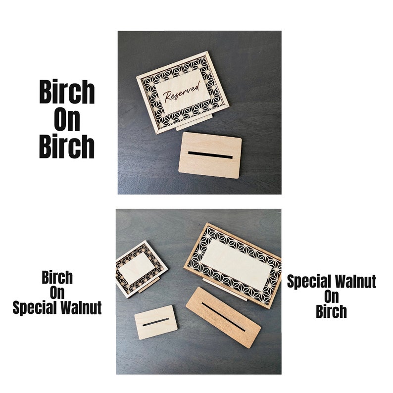 Custom Engraved Standing Wood Sign Geometric Pattern Wedding - Etsy