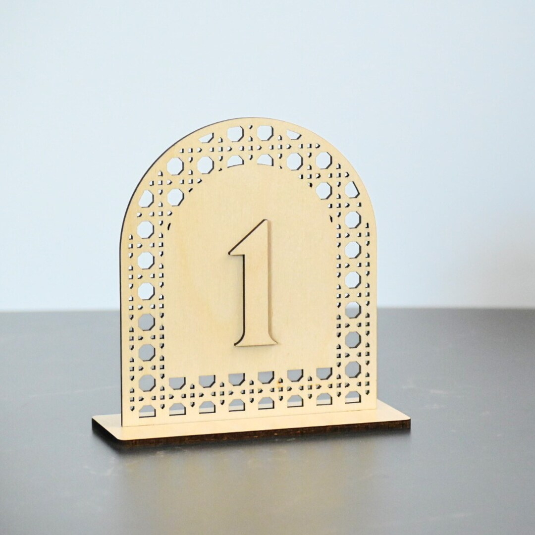 Rattan Arch Table Number Signs for Weddings and Special Events | Wood ...